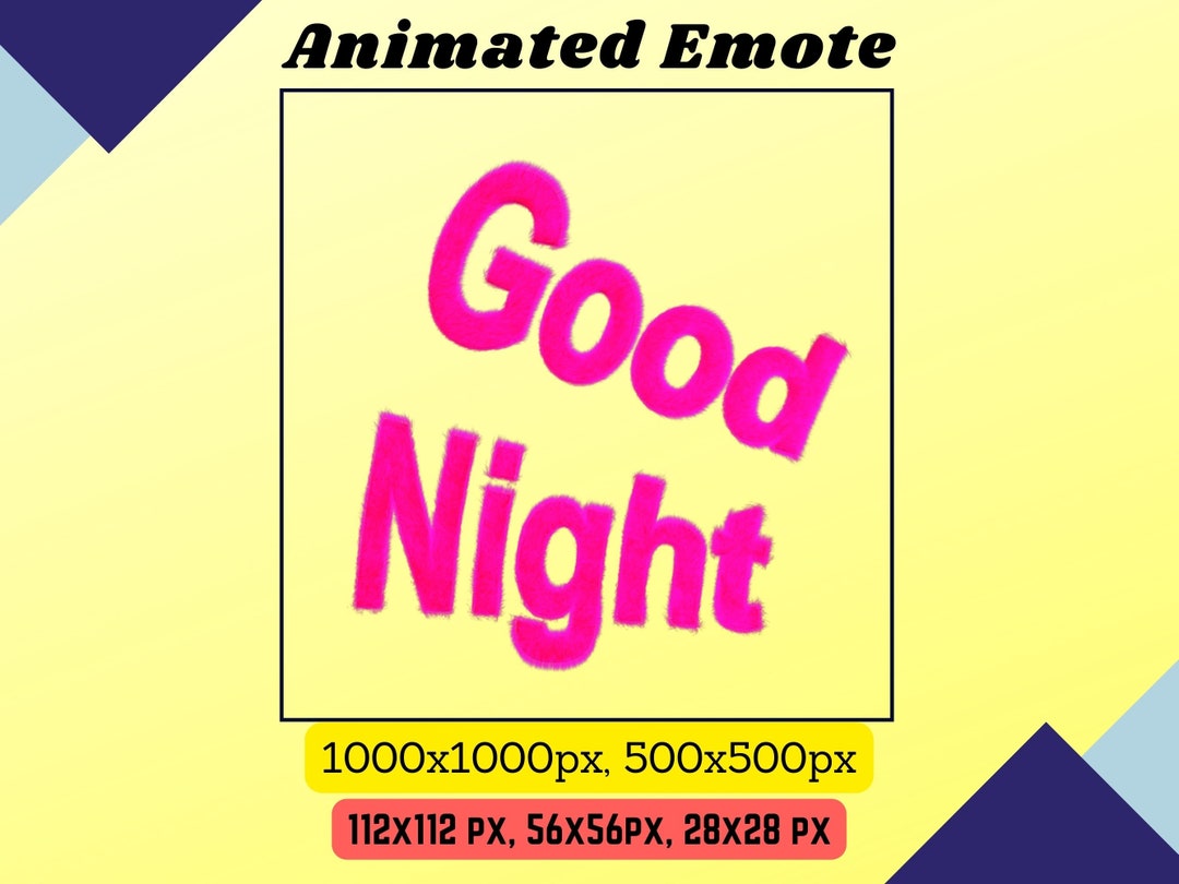Twitch Animated Emote / Twitch Emote / Good Night Animated - Etsy