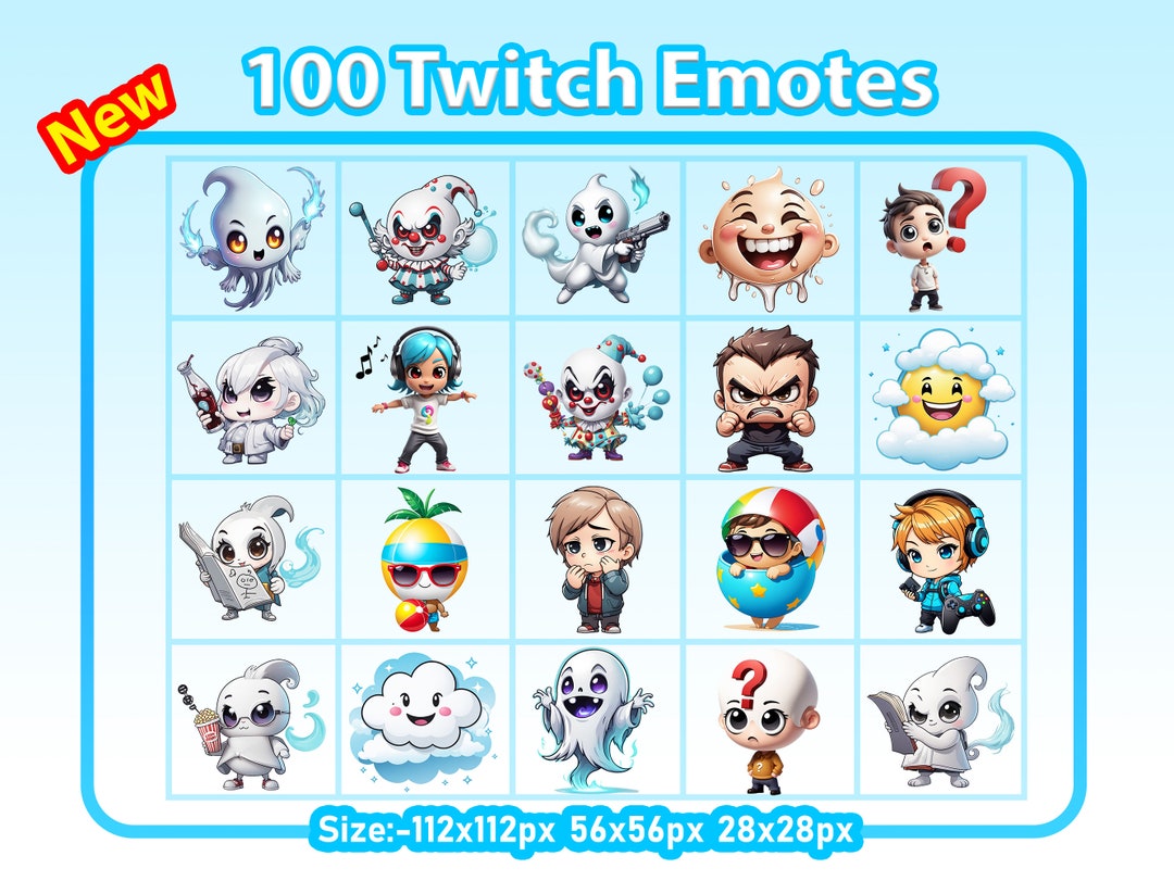 100x Cute Emote Bundle /twitch Emote /discord Emote,digital, Instant ...