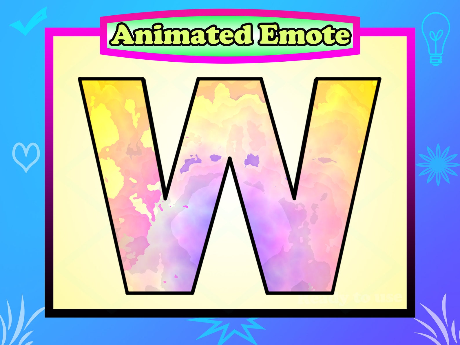 W Animated Emote / Twitch Emote / W Text Emote /discord Emote ...