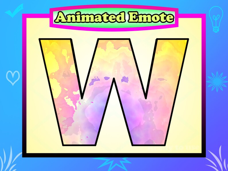 W Animated Emote / Twitch Emote / W Text Emote /discord Emote ...