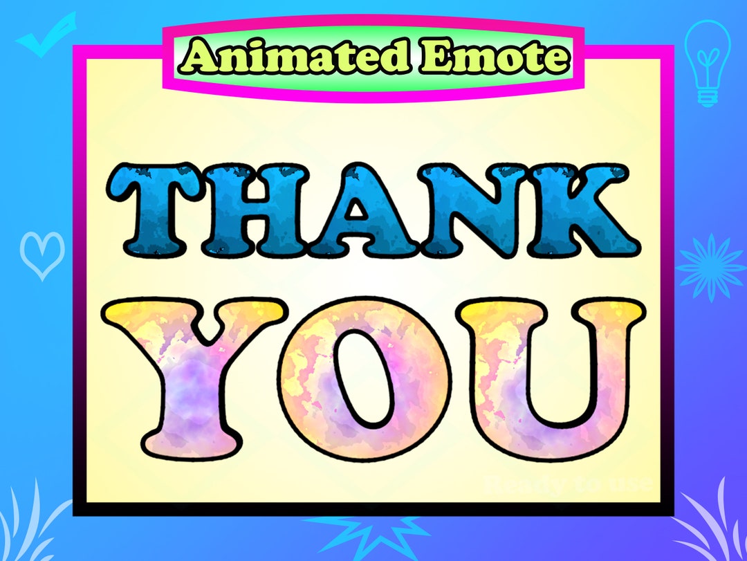 Thank You Animated Emote / Twitch Emote / Thank You Text Emote /discord ...