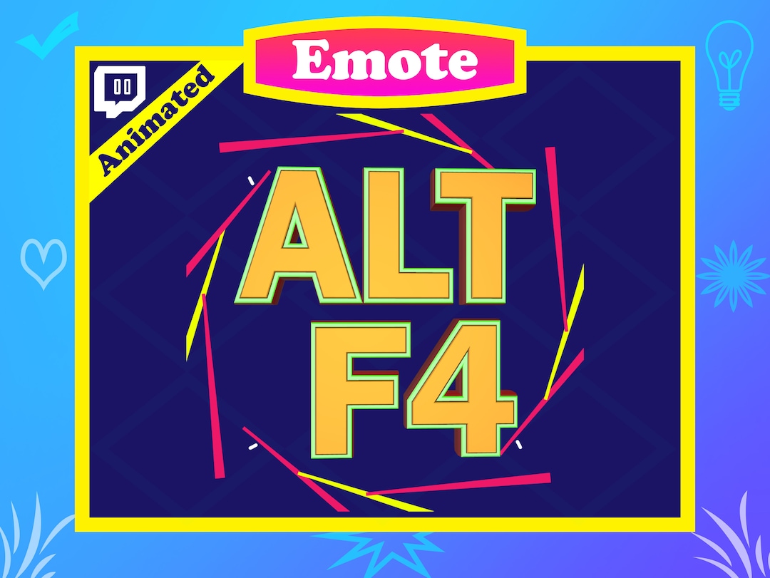 ALT F4 Animated Emote / Twitch Emote /ALT F4 Text Animated Emote ...