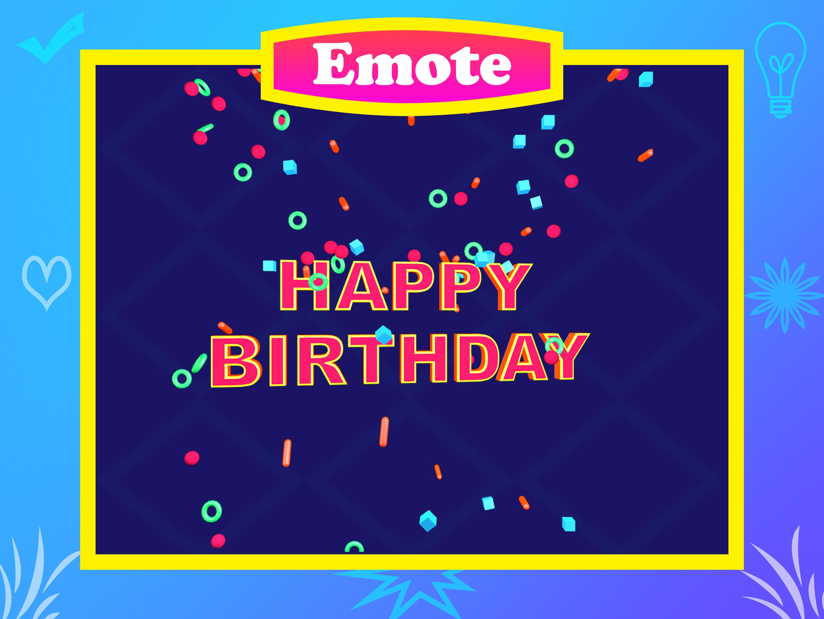 Happy Birthday Animated Emote for Twitch /twitch Animated - Etsy