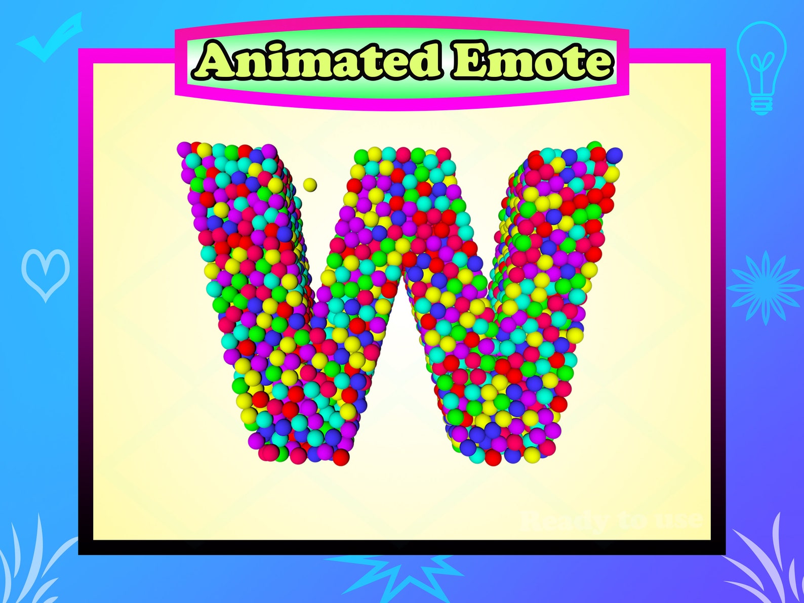 W Text Animated Emote / Twitch Emote / W Animated Emote /discord Emote ...