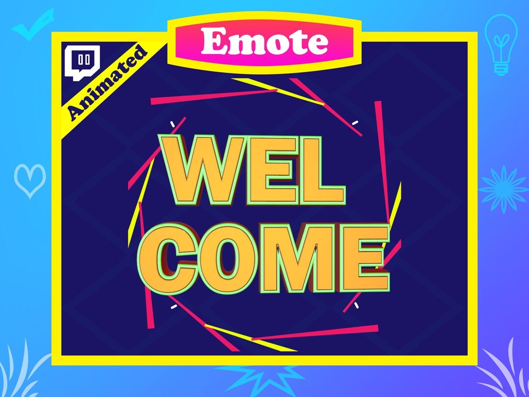 Wel Come Animated Emote / Twitch Emote / Wel Come Text Animated Emote ...