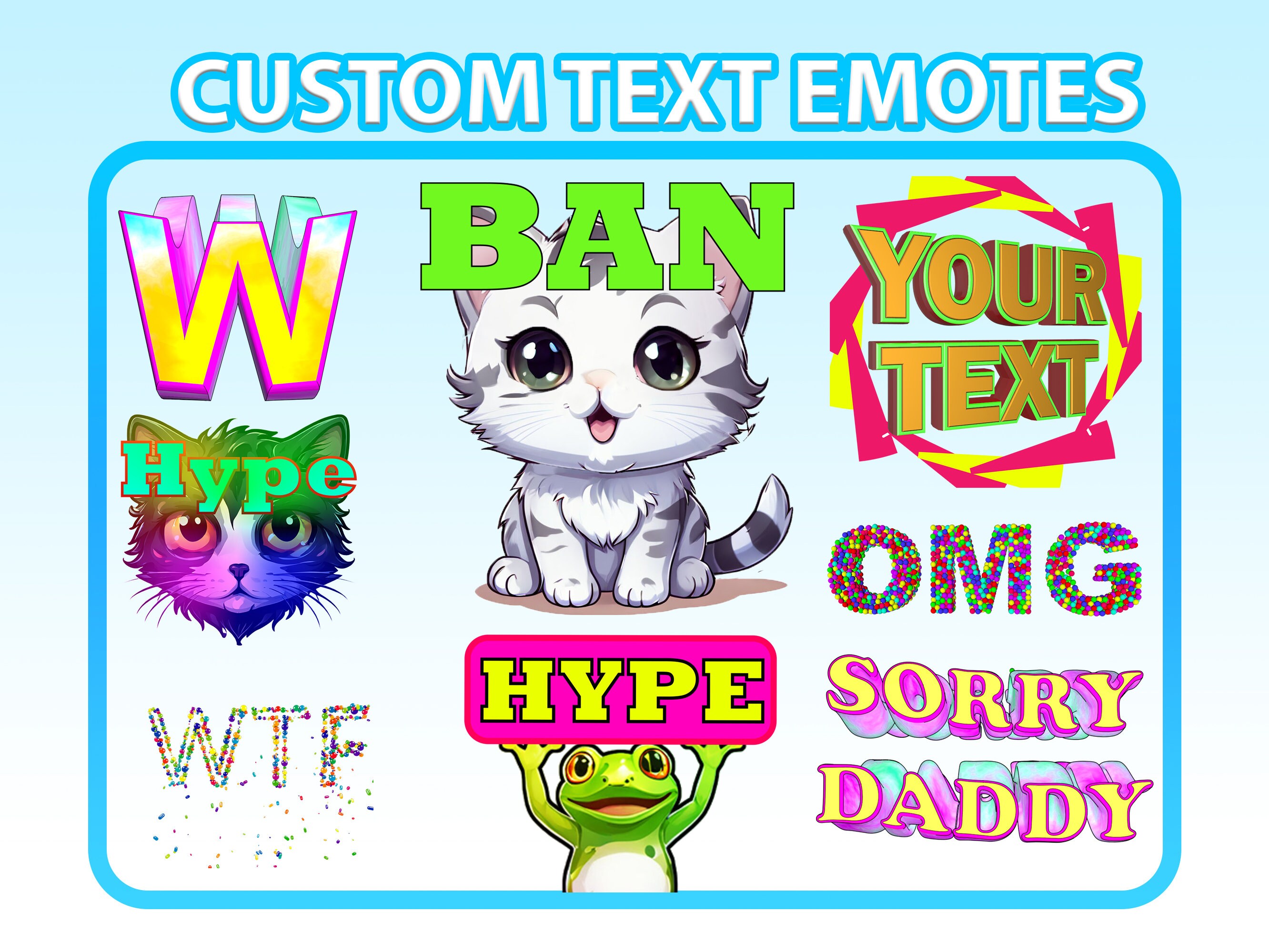 Custom Animated Text Emote / Custom Twitch Emote /text Animated Emote ...