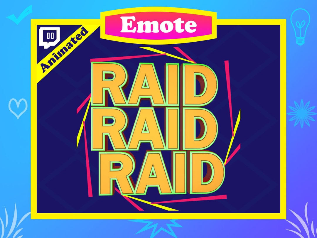 Raid Raid Raid Animated Emote / Twitch Emote / Raid Raid Raid Text ...
