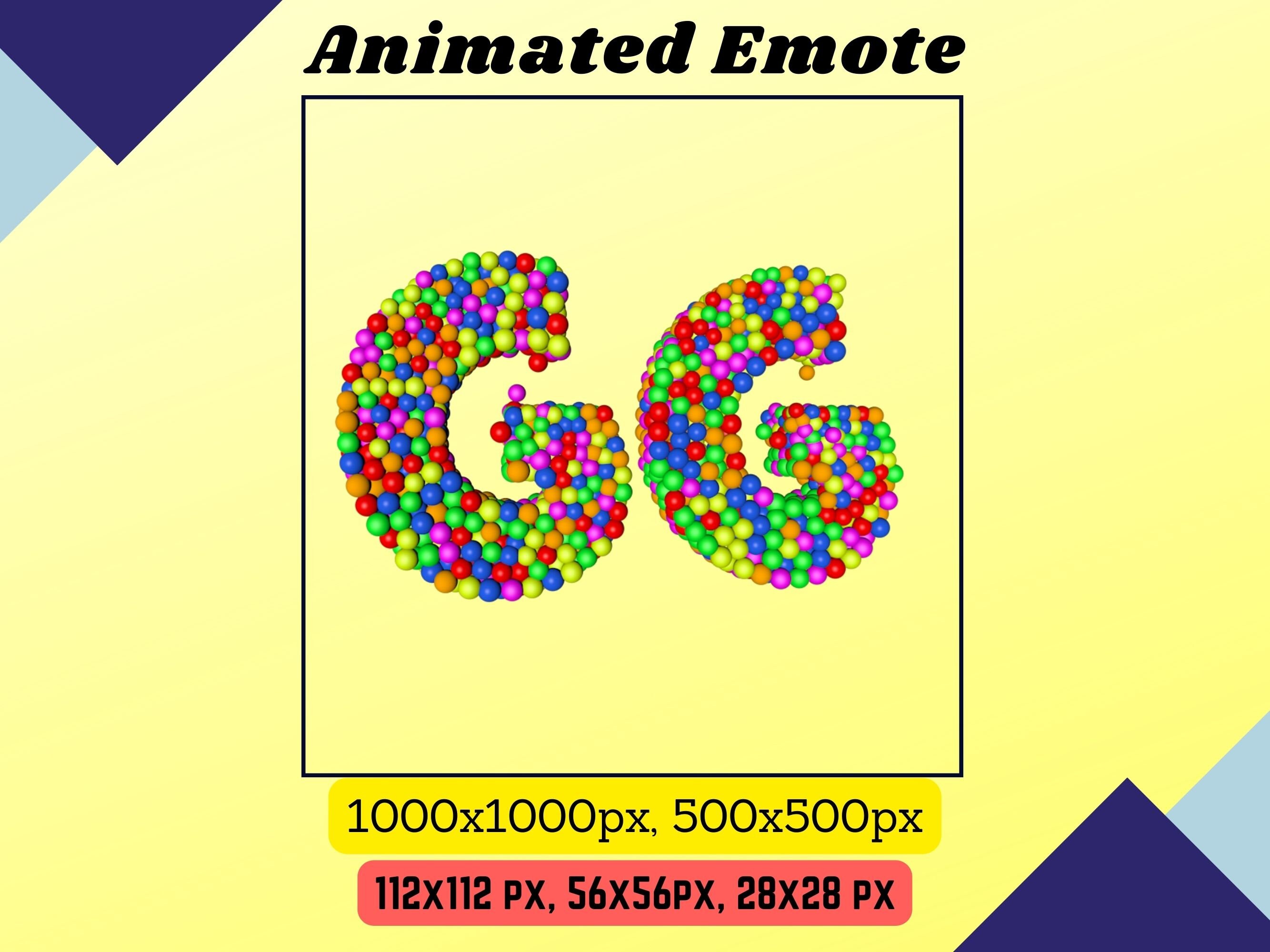 GG Text Animated Emote / Twitch Emote / GG Animated Emote /discord ...
