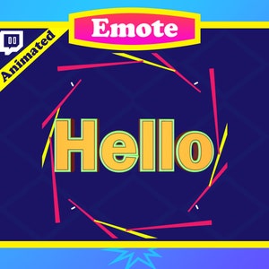 Hello Animated Emote / Twitch Emote / Hello Text Animated Emote ...