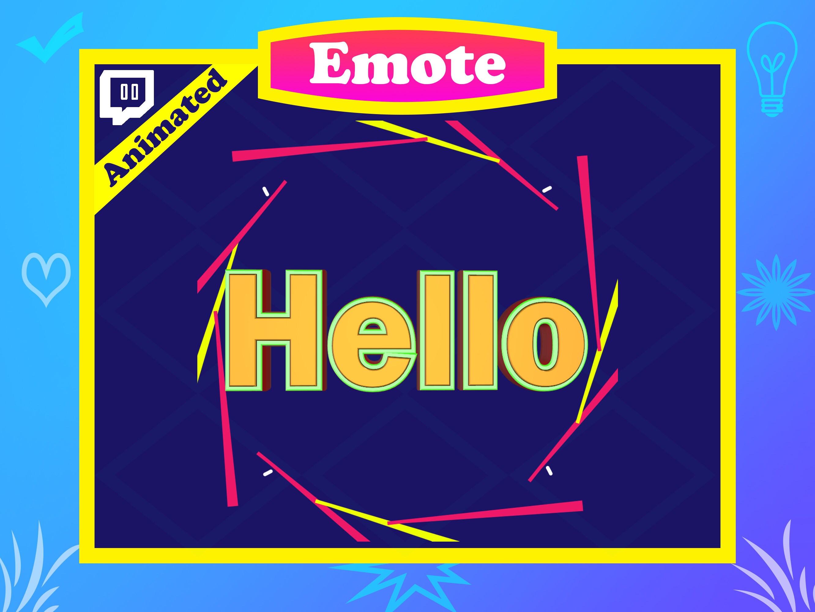 Hello Animated Emote / Twitch Emote / Hello Text Animated Emote ...
