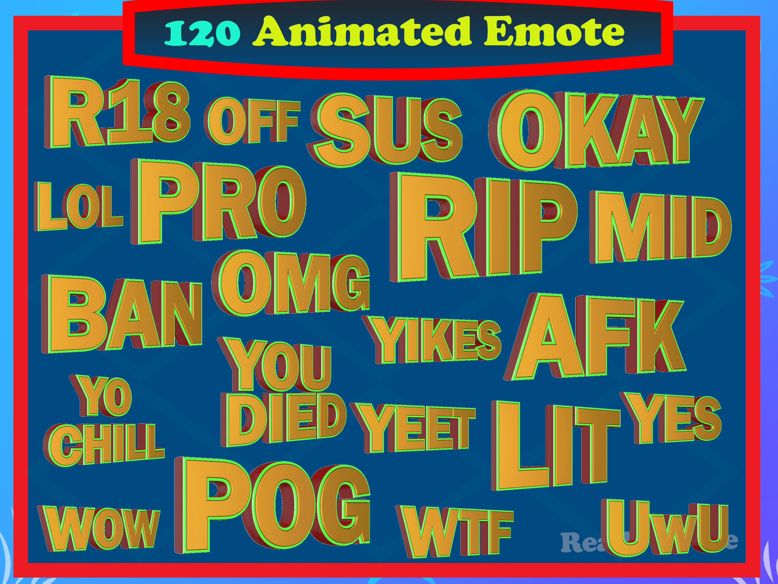 120 Text Pack Animated Emotes / Twitch Emote / Animated Emote /discord ...