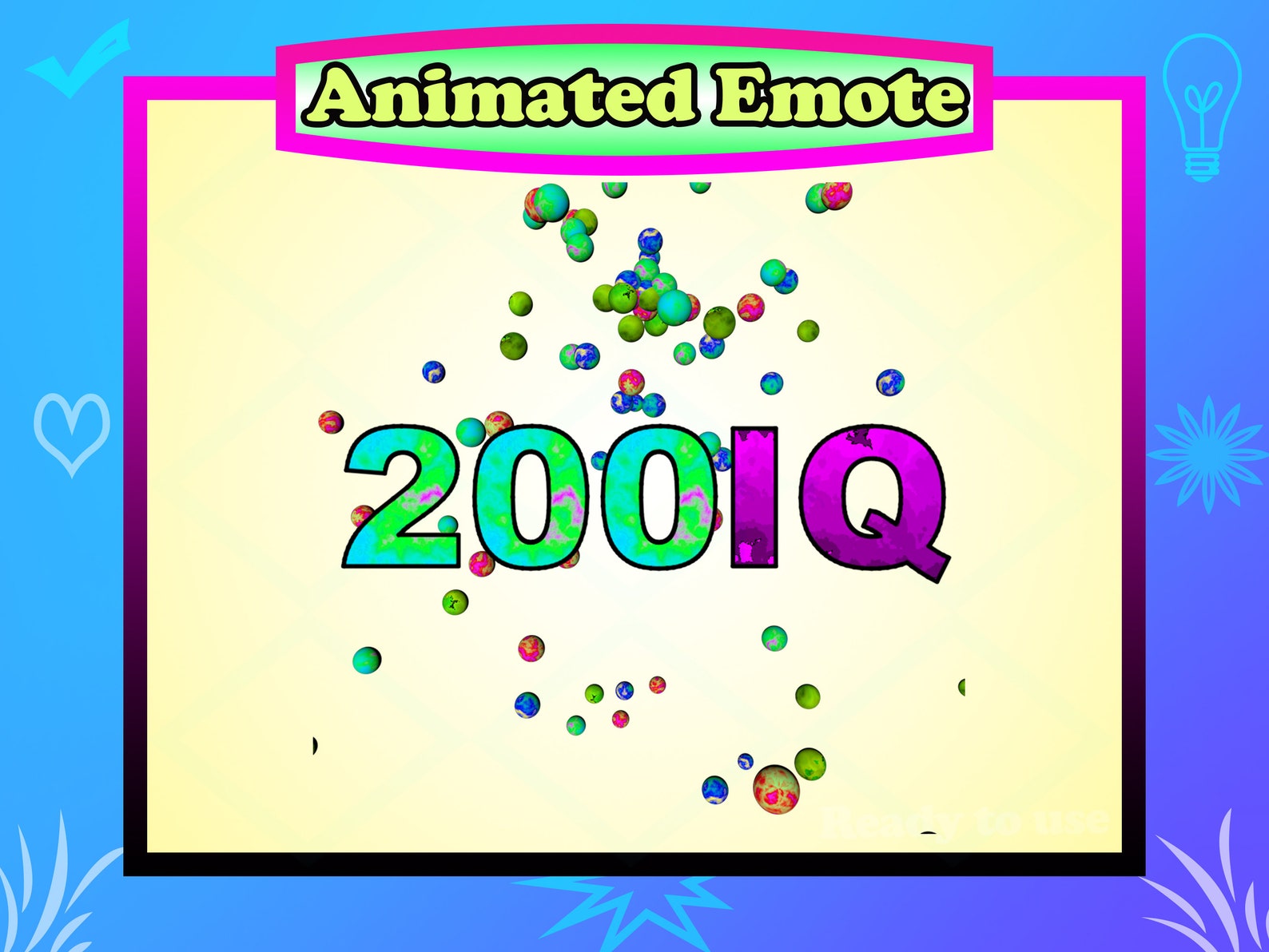 200 Iq Text Twitch Animated Emote / Twitch Emote / 200IQ Animated Emote ...