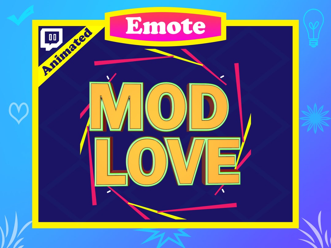MOD LOVE Animated Emote / Twitch Emote / Mod Love Text Animated Emote ...