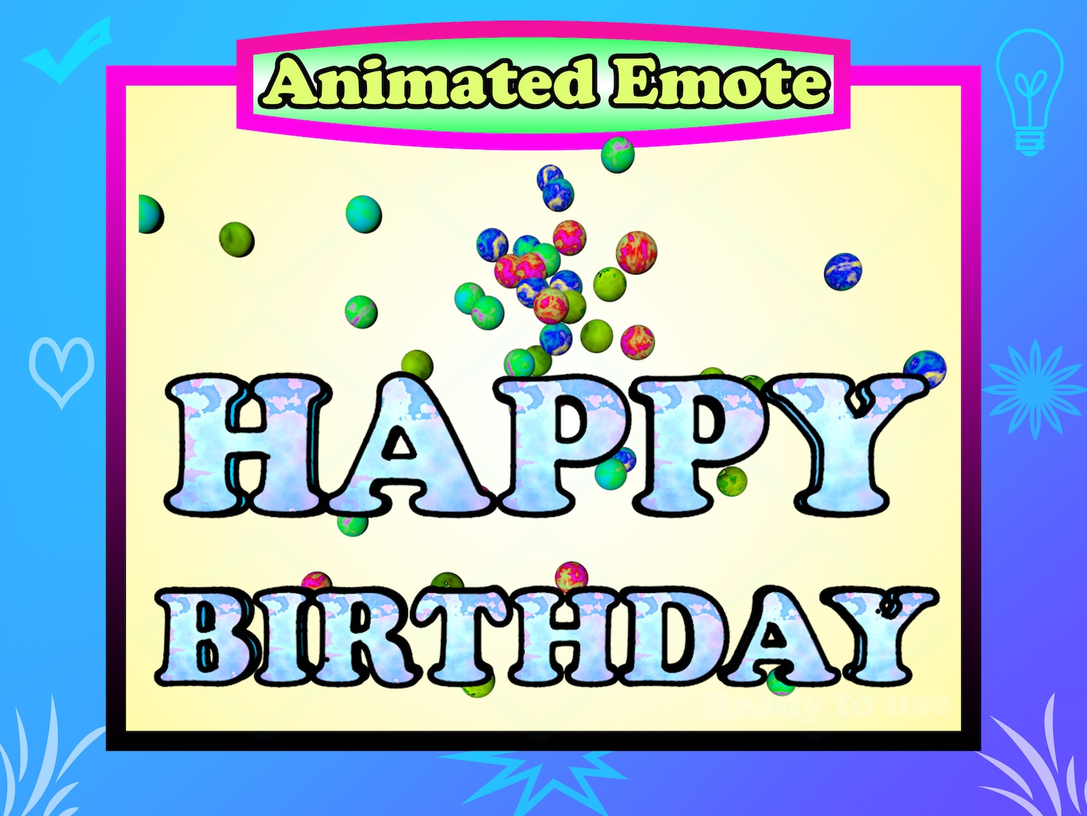 Happy Birthday Animated Emote for Twitch /twitch Animated Emote ...