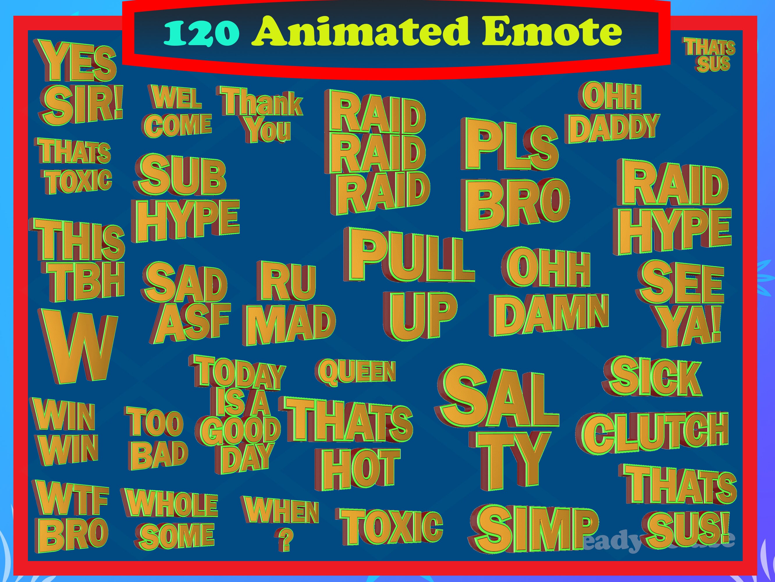 120 Text Pack Animated Emotes / Twitch Emote / Animated Emote /discord ...