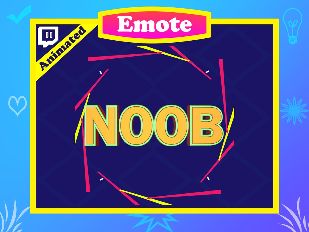 Noob Animated Emote / Twitch Emote / Noob Text Animated Emote /discord ...
