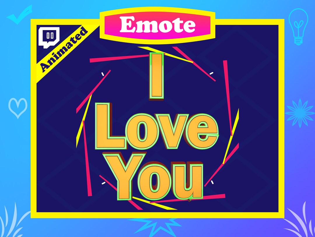 I Love You Animated Emote / Twitch Emote / I Love You Text Animated ...