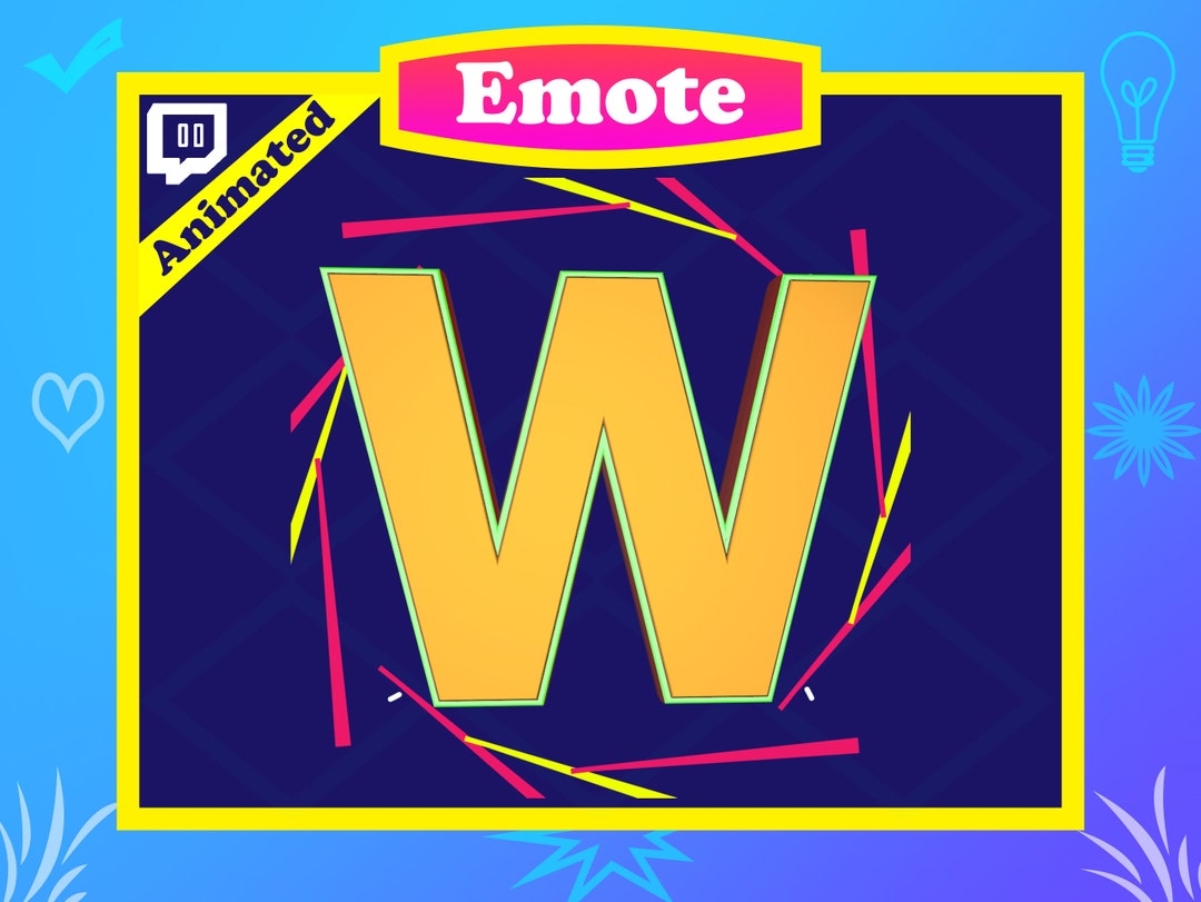 W Animated Emote / Twitch Emote / W Text Animated Emote /discord Emote ...