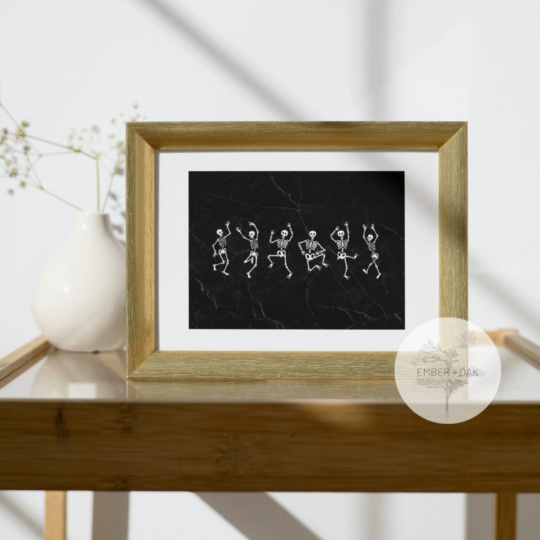 Dancing Skeleton Art Print DIGITAL DOWNLOAD Halloween - Etsy