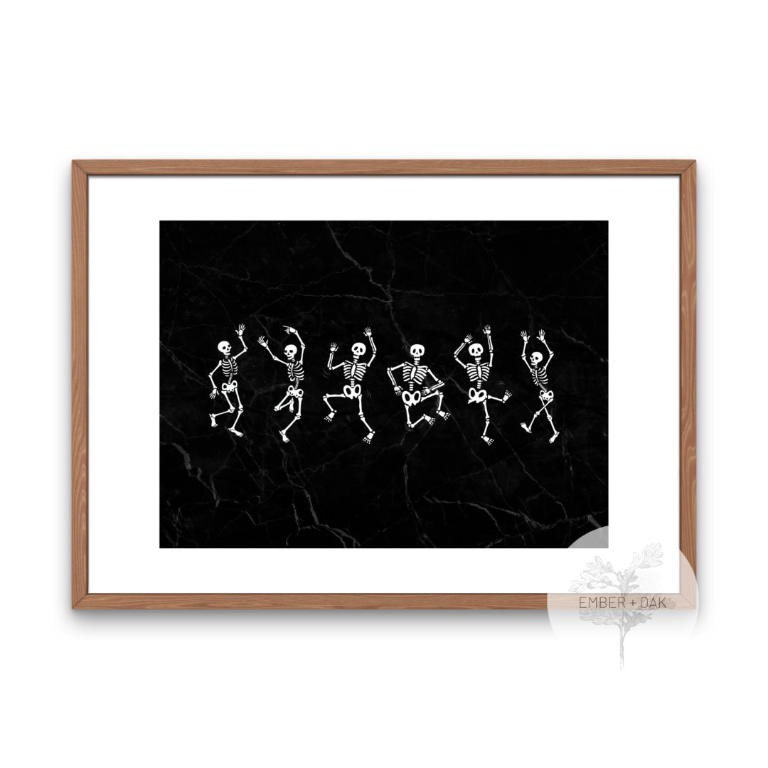 Dancing Skeleton Art Print | DIGITAL DOWNLOAD | Halloween | Spooky ...