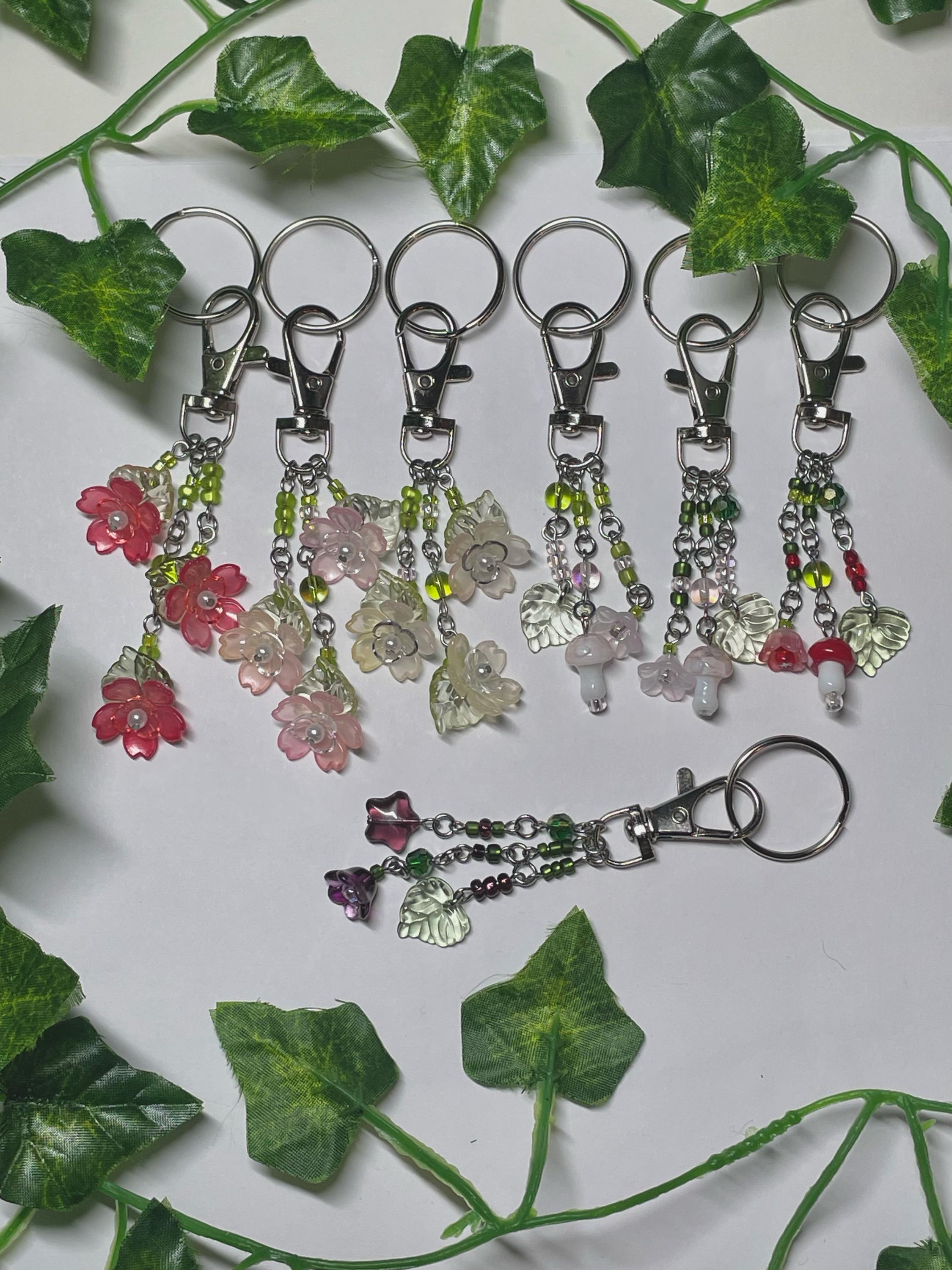 Beaded Flower Keychain - Etsy