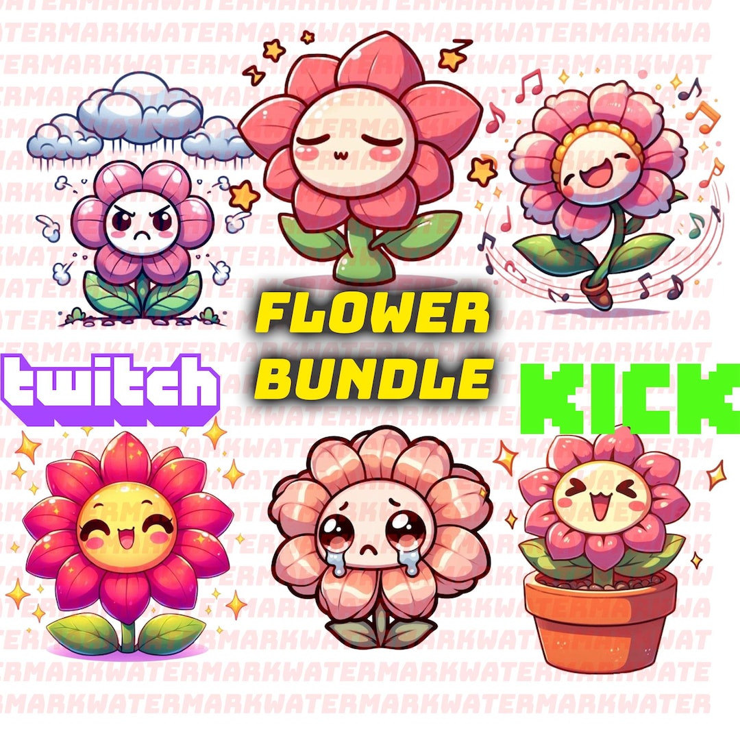 Twitch | Kick Emotes - Flower Power Bundle 6 EMOTES - Etsy