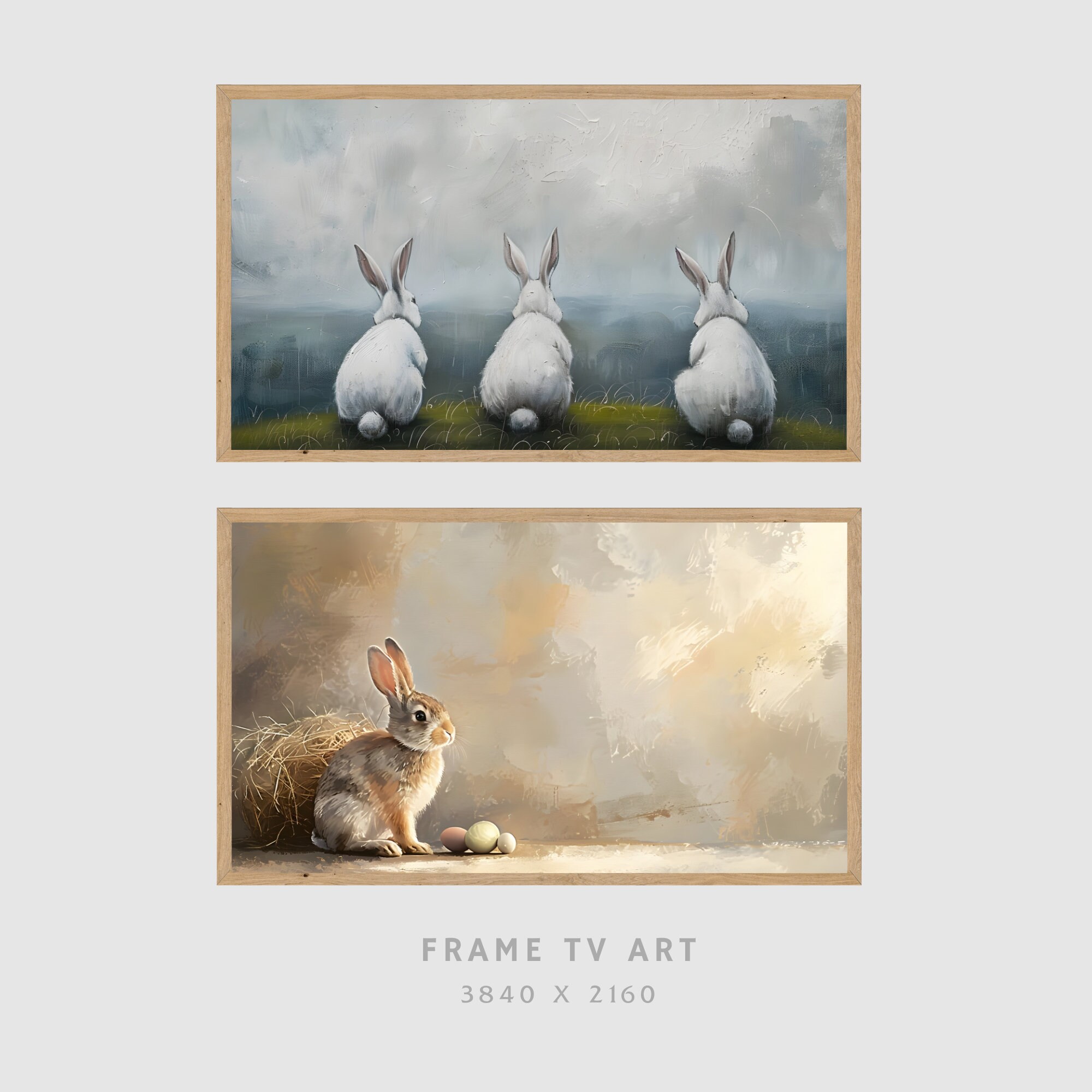 Frame TV Art Easter Bunny Download,easter Bunnies, Vintage Painting ...