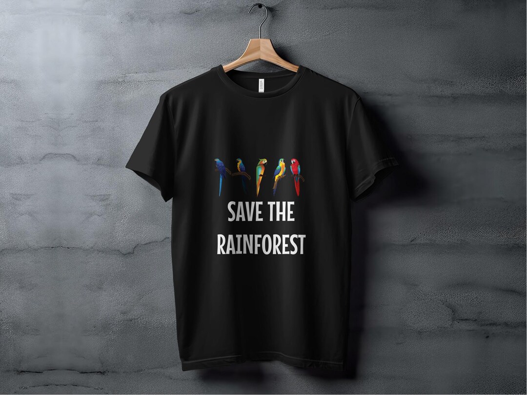 Save the Rainforest Parrot Colorful Design T-shirts - Etsy