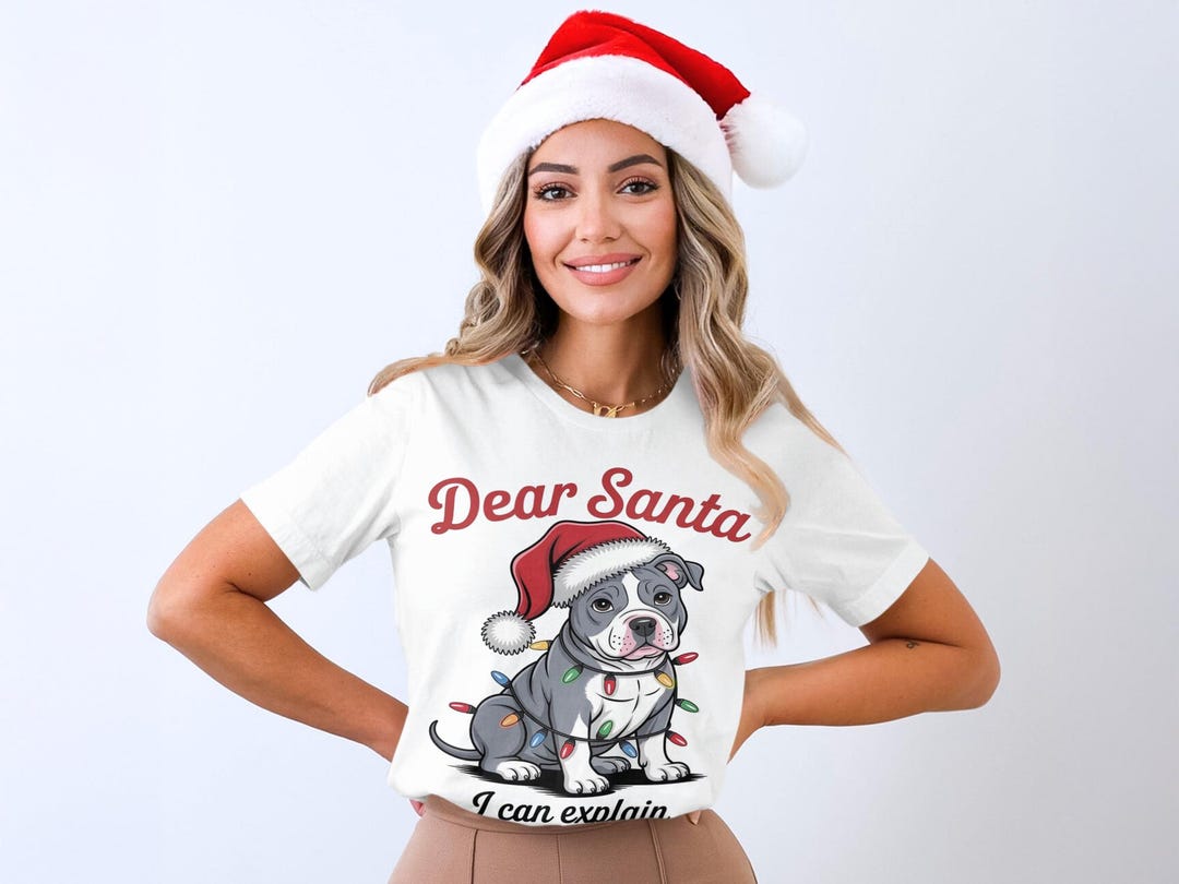 Dear Santa Bully Breed Puppy Christmas Lights Design - Etsy Canada
