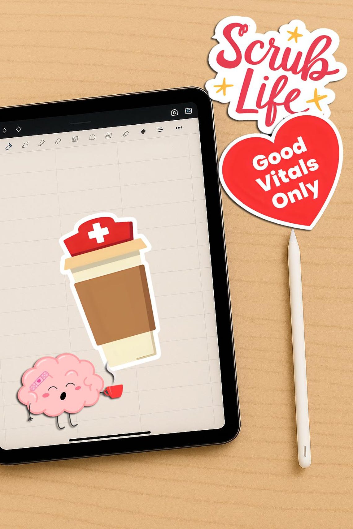 50 Nurse Life Digital Stickers – Transparent Pngs for Goodnotes, CNA ...