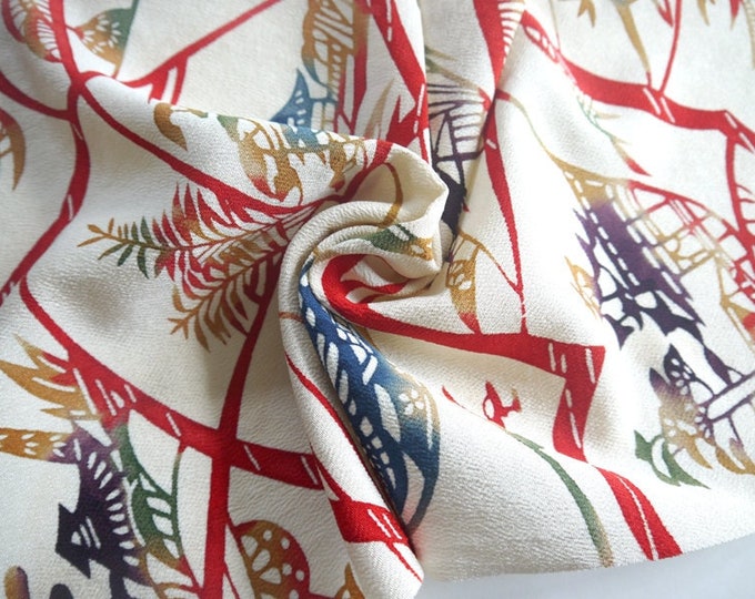 Kimono Silk Fabric, 80's Vintage Japanese Silk Kimono, for Sewing ...