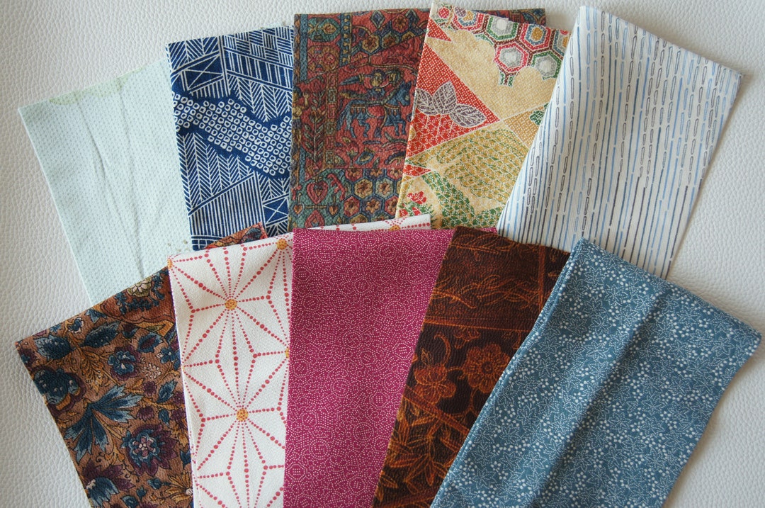 6 X 15 Kimono Silk Remnants Lot of 10, Quilt Silk Scraps Ideal for ...