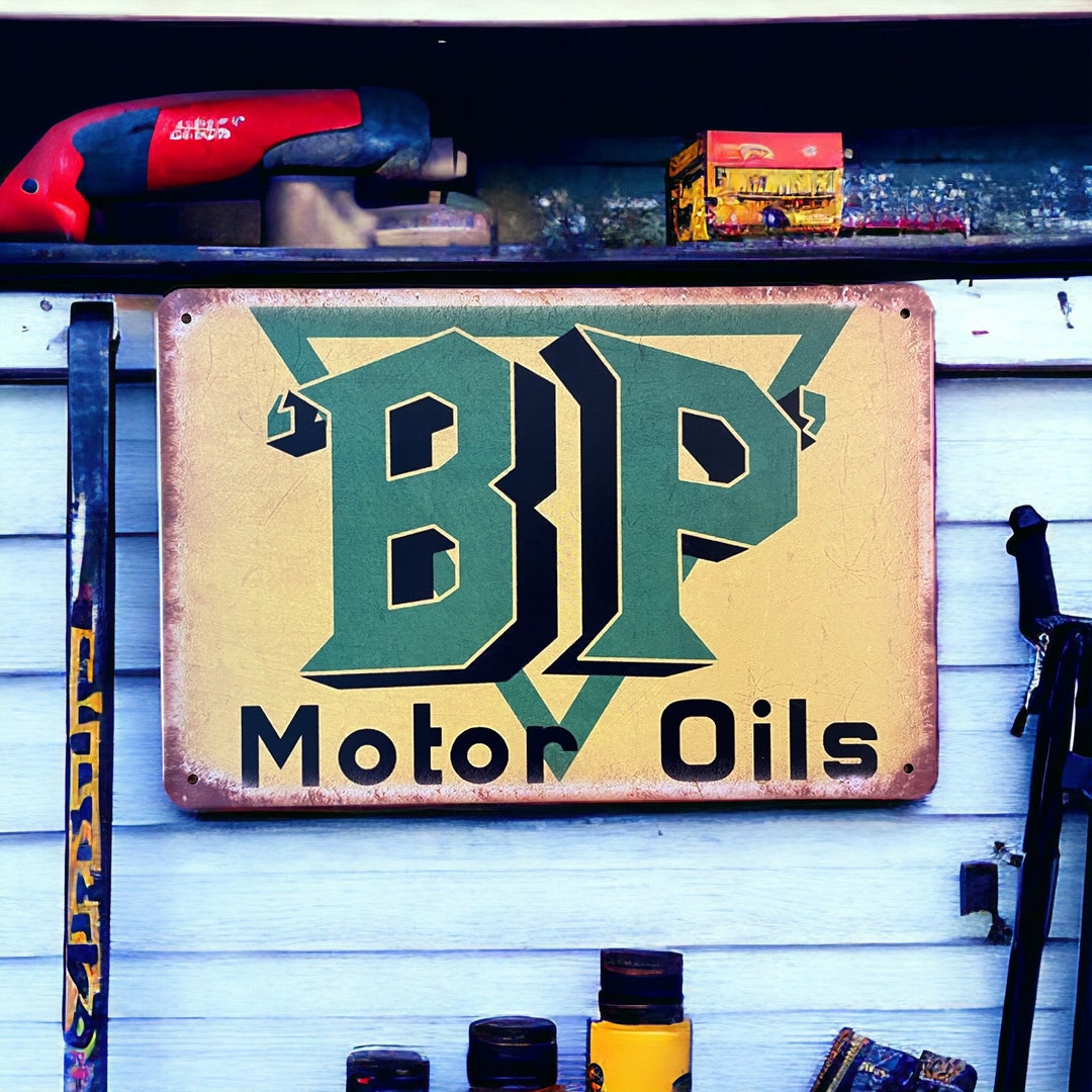 Vintage BP Motor Oil Metal Sign | Automotive Signs | Gas & Oil Signs ...