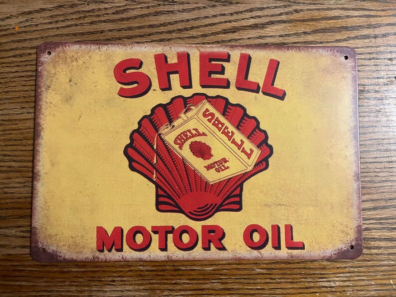 Vintage Shell Motor Oil Metal Sign Automotive Signs Gas & Oil Signs ...
