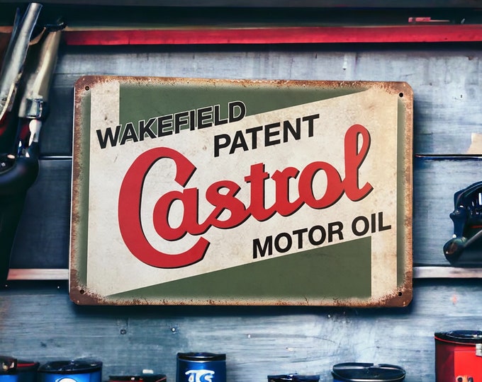 Vintage Castrol Motor Oil Metal Sign Automotive Signs Gas & Oil Signs ...