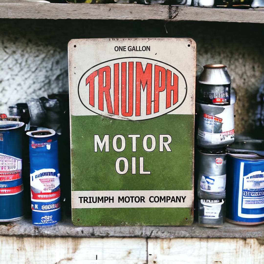 Vintage Triumph Motor Oil Metal Sign: Automotive Garage Decor - Etsy
