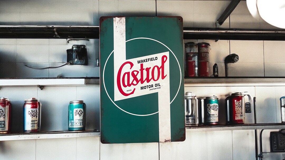 Vintage Castrol Motor Oil Metal Sign Automotive Signs Gas & Oil Signs ...
