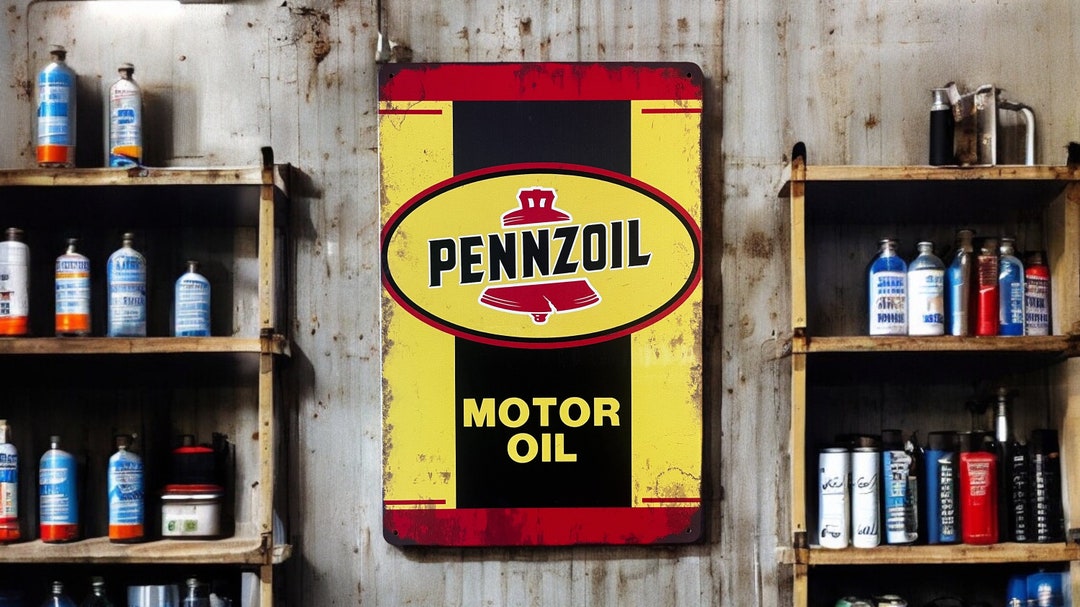 Vintage Pennzoil Motor Oil Metal Sign | Automotive Signs | Gas & Oil ...