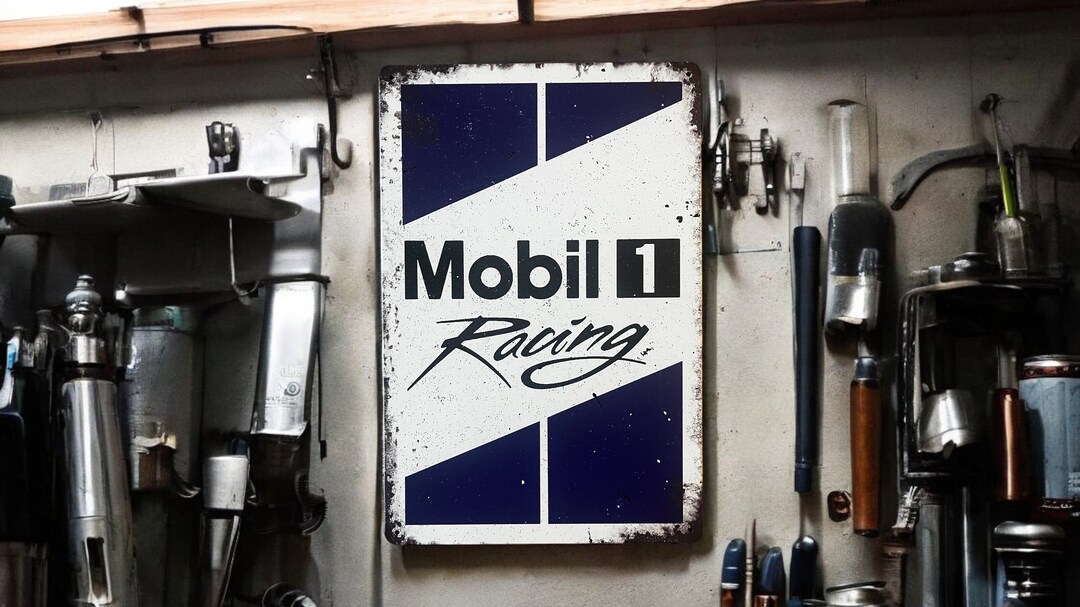 Vintage Mobil 1 Racing Metal Sign Automotive Signs Gas & Oil Signs ...