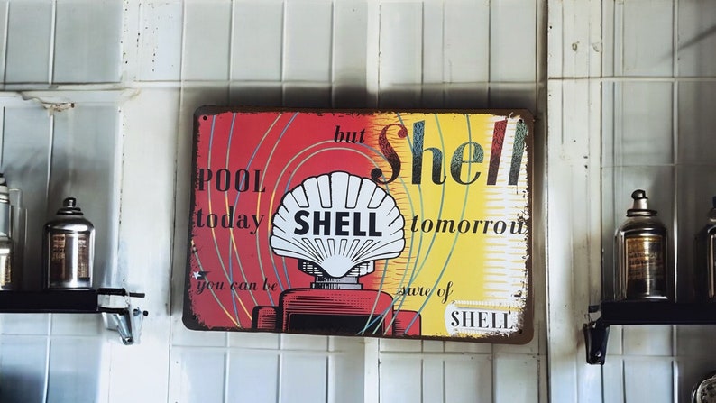 Vintage Shell Motor Oil Metal Sign | Automotive Signs | Gas & Oil Signs ...