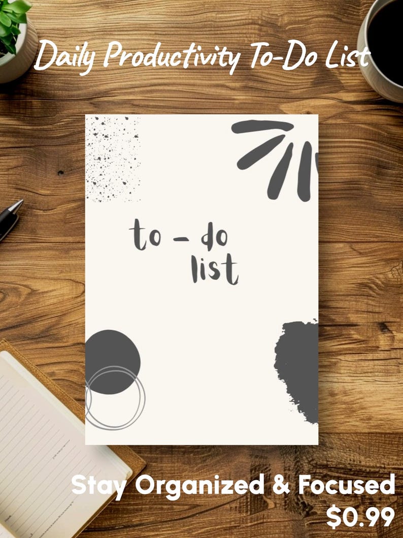 Daily Productivity To-do List | Printable PDF Planner | Stay Organized ...