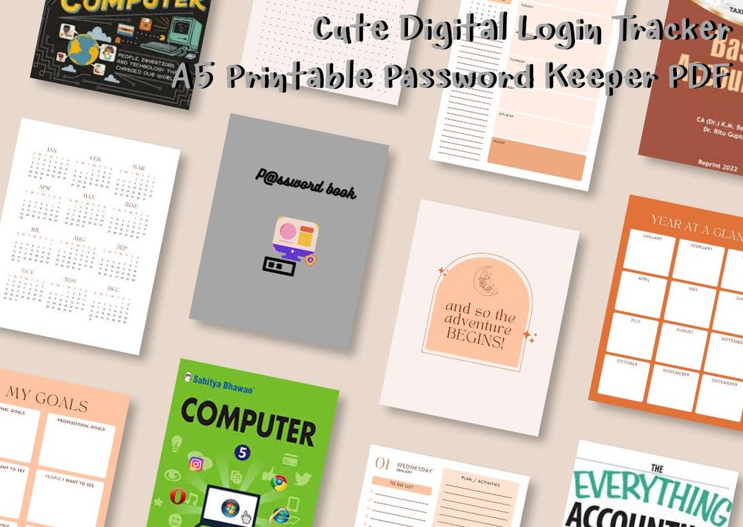Pastel Password Keeper: A5 Printable Login Tracker (PDF) - Etsy