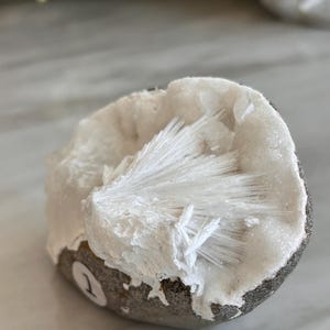 Scolecite Spray Inside Quartz Geode | Natural Scolecite Geode | Fine ...