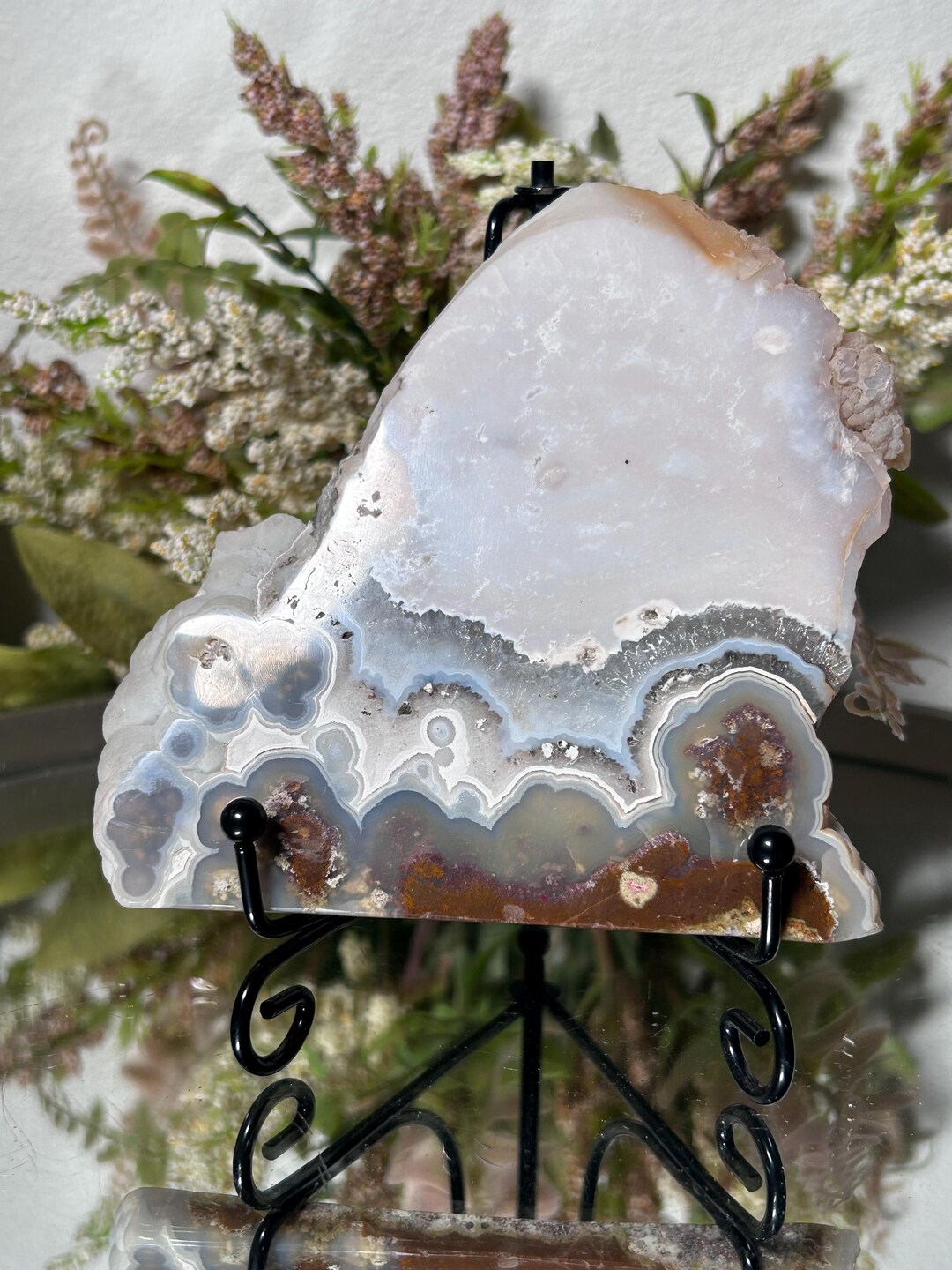 Newly Discovered Ternate Moss Agate Slab Scenic Moss Agate Slice ...