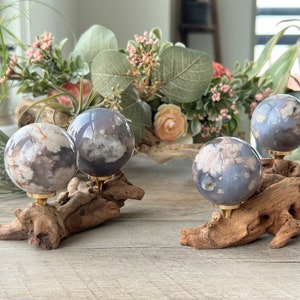 Beautiful Driftwood DOUBLE Sphere Stand Crystal Sphere Holder Ornate ...