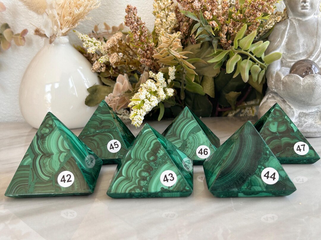 Beautiful Malachite Crystal Pyramid | Polished Green Stone Pyramid ...