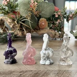 Rare, Very Detailed Mermaid Carving Rose Quartz, Dream Amethyst ...