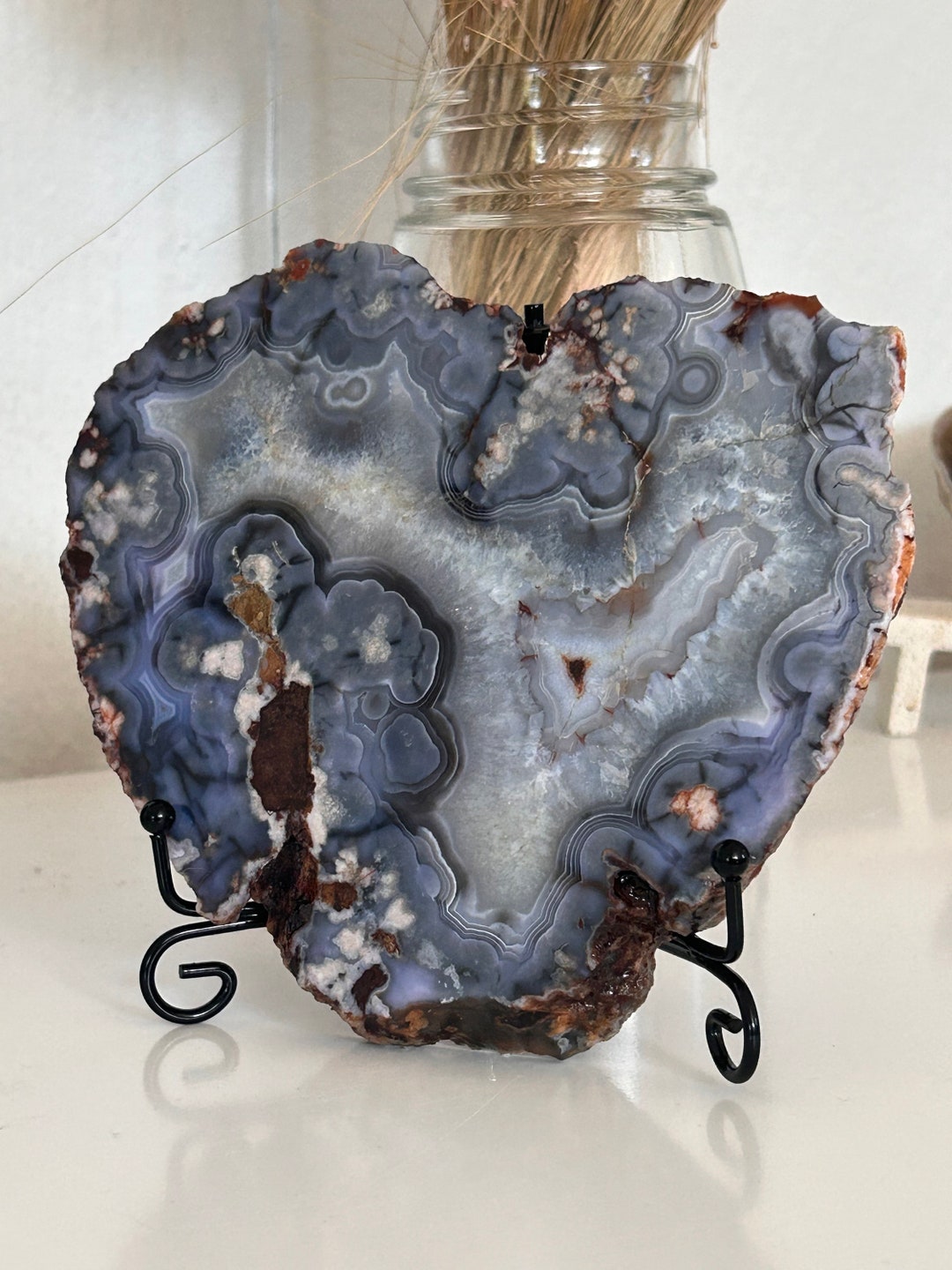 Stunning, Grade AAA Blue Sakura Agate Slab Blue Flower Agate Crystal ...