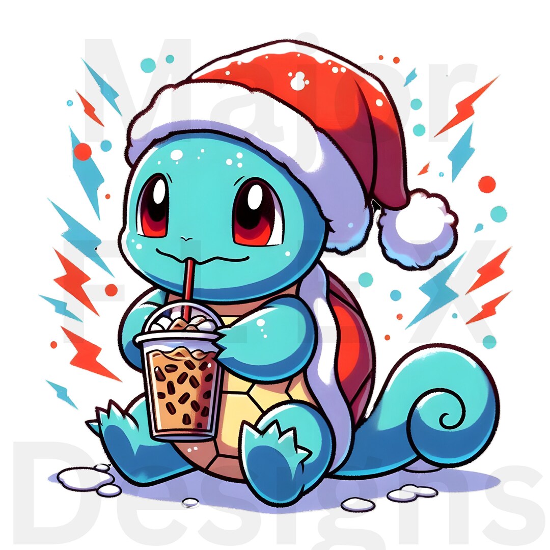 Holiday Christmas Squirtle Pokemon Png, Cute Pokemon Clipart, Festive ...