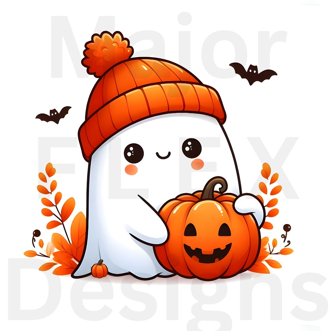 Cute Fall Ghost Png, Cute Fall Png, Digital Fall Design, Fall Png ...